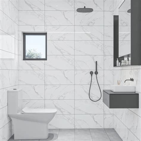 Bianca Statuario Polished Wallandfloor Porcelain Tile 600x300mm