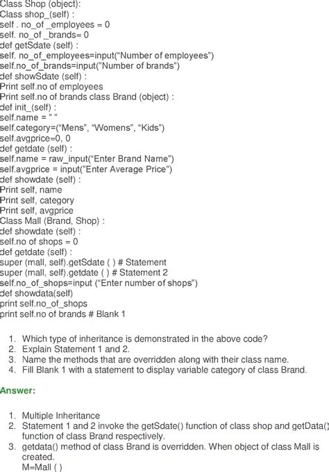 Class 12 Computer Science Python Object Oriented Programming Concepts