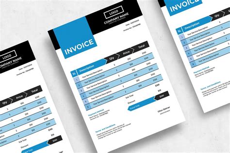 Clean Invoice Template Stationery Sistec 133055
