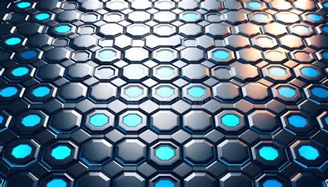 Abstract Futuristic Hexagonal Pattern With Glowing Lights Stock Illustration Illustration Of