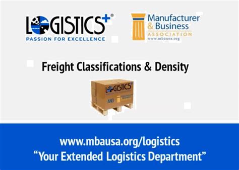 Freight Classifications And Density Webinar