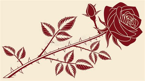 Elegant Rose Stem With Thorns And Bud Vector Design Generative Ai