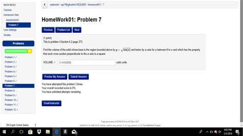 Solved Webwork Spr18bghoshm1452s008 Homework01 7 Main Menu