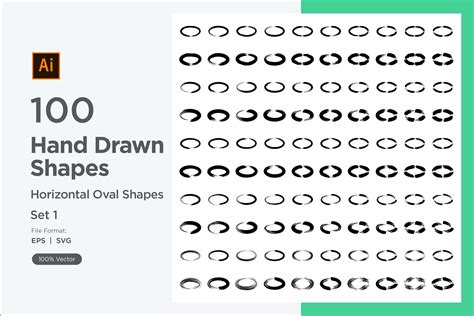 Horizontal Oval Shape 100set V 1 Graphic By Shahsoft · Creative Fabrica