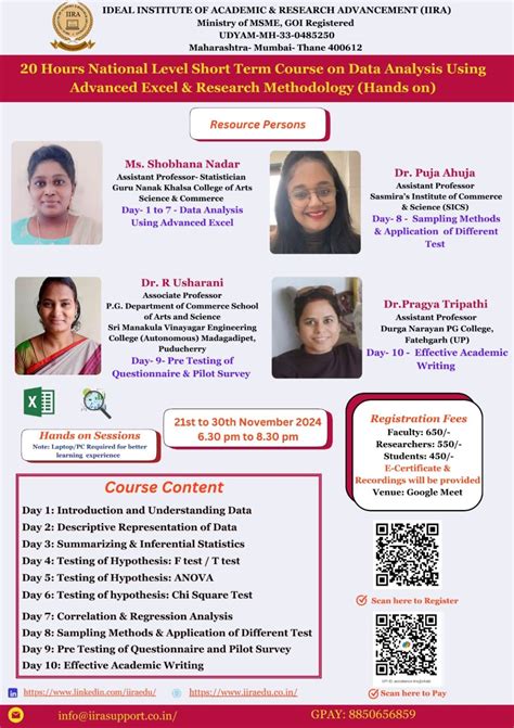 Dr Pragya Tripathi On Linkedin Researchmethodology Dataanalysis Advancedexcel