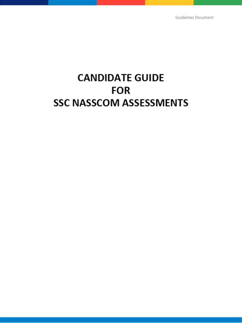 Ssc Nasscom Assessment Candidate Guide Pdf Laptop Identity Document