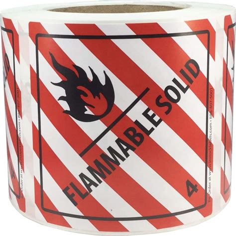 Dot Flammable Solid Hazard Labels Class 4