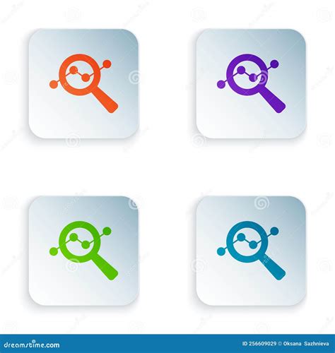 Color Magnifying Glass And Data Analysis Icon Isolated On White
