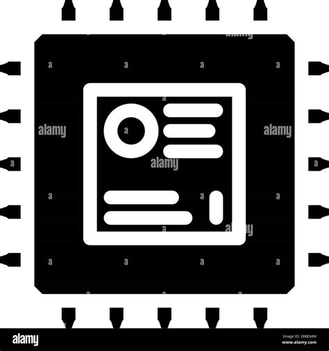 Microcontroller Electronic Component Glyph Icon Vector Illustration Microcontroller Electronic Component Glyph Icon Vector Illustration