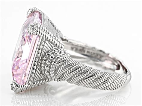 Judith Ripka Pink And White Cubic Zirconia Rhodium Over Sterling Silver