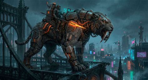 Neon Prowler Cybernetic Stealth Tiger By Dextmd On Deviantart