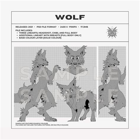 Wolf Lineart Template Godbirdart