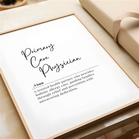 Minimalist Primary Care Physician Definition Wall Art Medical Office