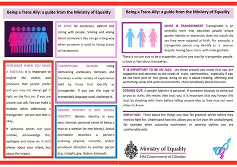 Ministry Of Equality Releases Transgender Ally Information Leaflet