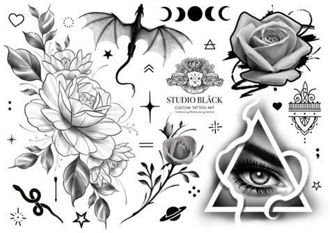 Black And Grey Flash Tattoos