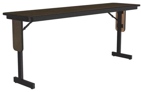 Correll 34 H P Plastic Laminate Folding Seminar Table With Panel Leg In Walnut Transitional