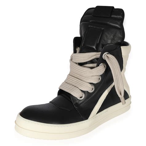 Rick Owens Strobe Geobasket Megalace High Black Milk Mygemma Item