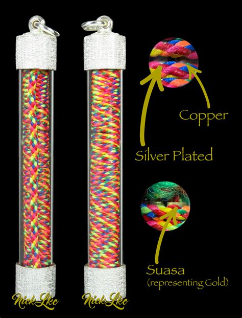 The Amazing Thailand Takrut Dok Mai Thong Golden Lotus 7 Colours Holy String Luang Phor