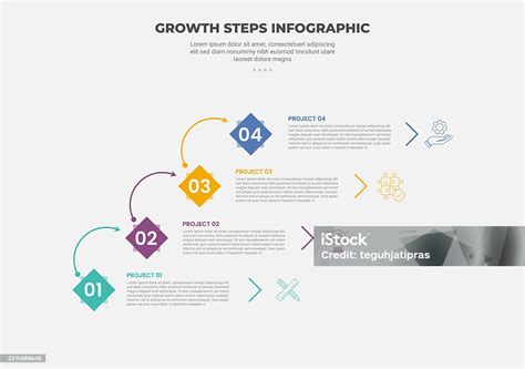 Growth Steps Journey Concept Infographic Outline Style With 4 Point