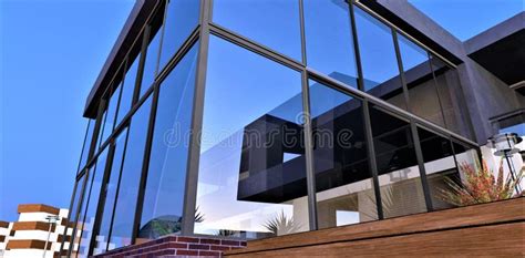 Random Shot Of A Camera Falling To The Ground Glass Mirrored Facade Of