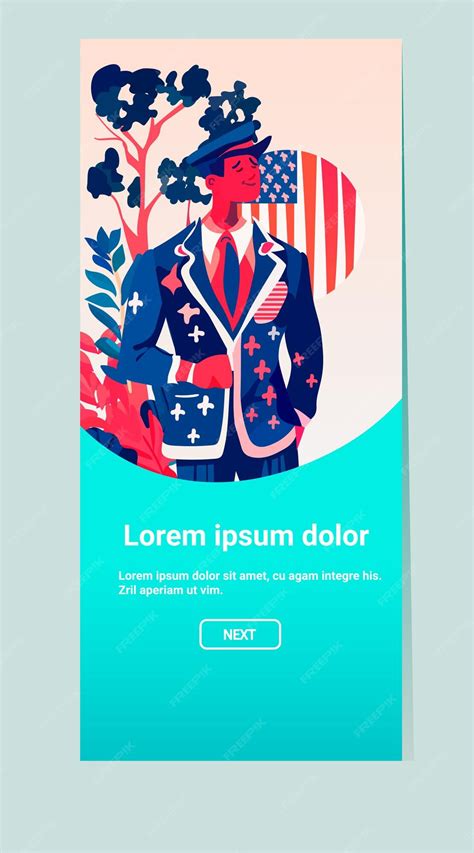 Premium Vector Man Wearing Cloth Similar Usa Flag Guy In American Clothes Celebrating