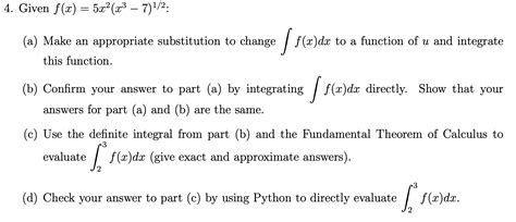 solved 4 given f x 5x2 x3−7 1 2 a make an appropriate