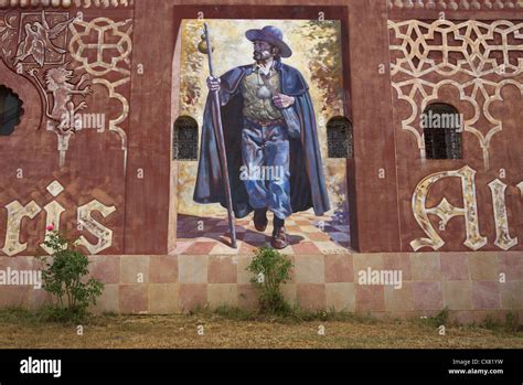 Mural Of A Pilgrim On The Road To Santiago At The Albergue Viatoris In
