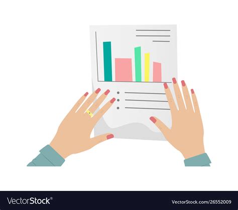 Paper Work Tax Return Questionnaire Womens Hands Vector Image