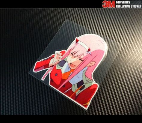 Reflective Darling In The Franxx Zero Two Senpai Peeking Anime Jdm