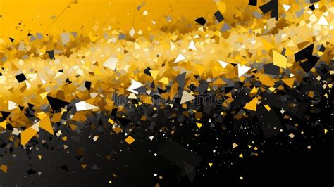 Abstract Background Pixel Broken Flakes Flat Design Black And Yellow