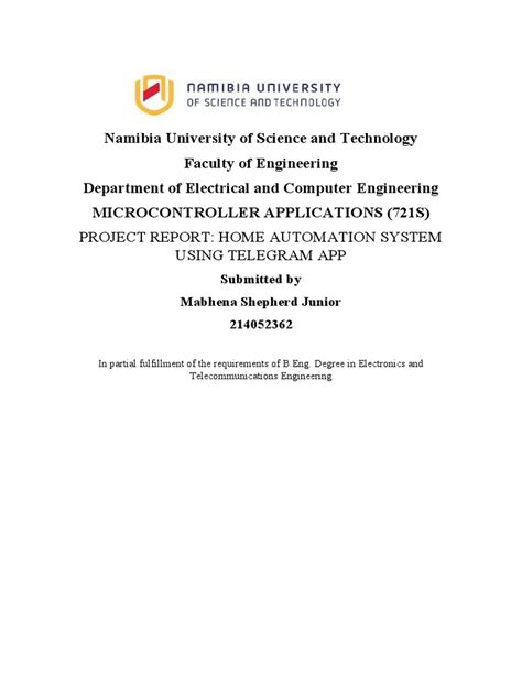 Mini Project Report Microcontroller Apllication Pdf