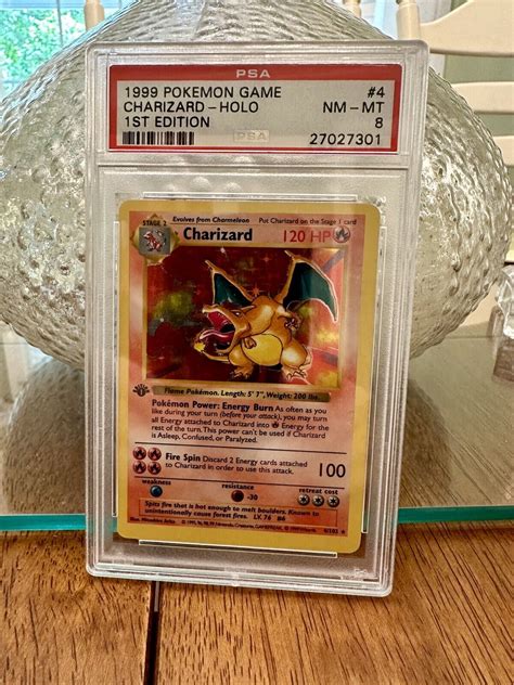 1999 Pokemon 1st Edition Base Set Charizard Holo 4102 Psa 8 Nm Mint