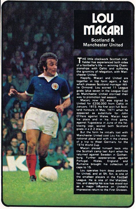 Lou Macari Of Scotland In 1975 National Football Teams Celtic Fc