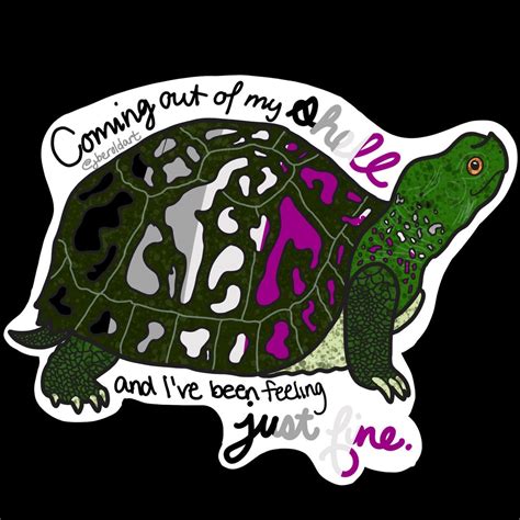 Pride Turtle Asexual Ace Sticker Etsy