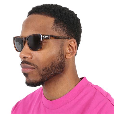 Persol Polarized Black Square Unisex Sunglasses Po3313s 10848 52
