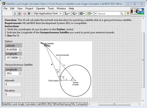 Geosynchronous Satellite Look Angle Calculator For Labview Ni Community