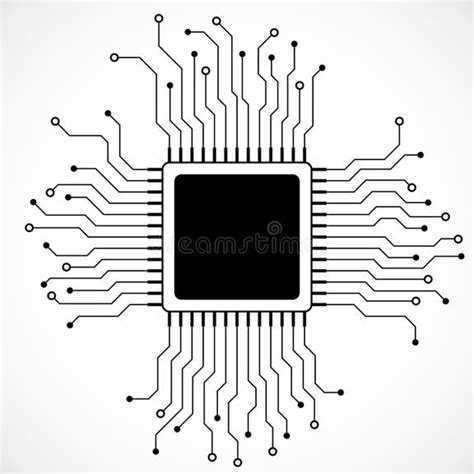 Cpu Microprocessor Microchip Stock Vector Illustration Of Processor Transistor 334928218