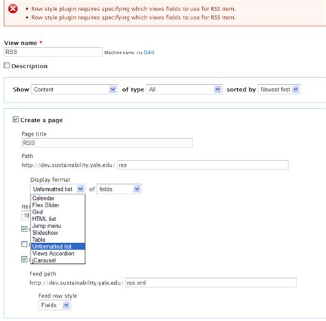 Row Style Plugin Requires Specifying Which Views Fields To Use For Rss