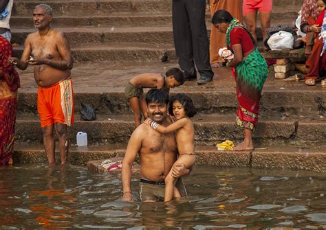 People Having Bath In Ganges River Varanasi India Flickr