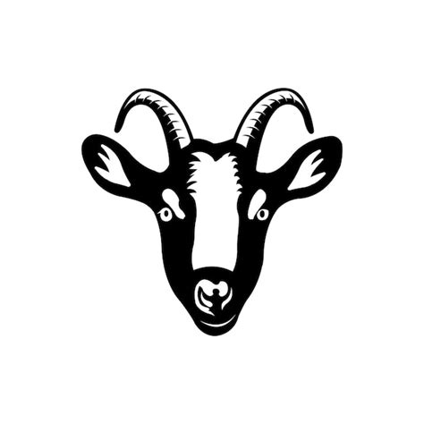 Premium Vector Black Goat Head Vector Illustration