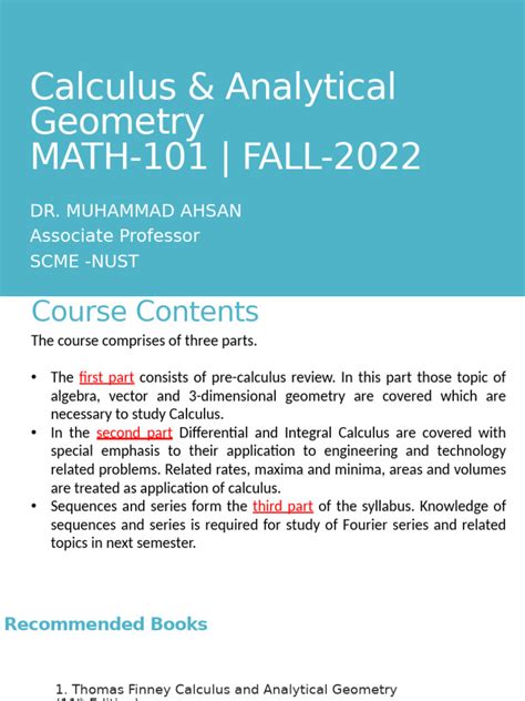 Math 101 Calculus And Analytical Geometry 1 Pdf
