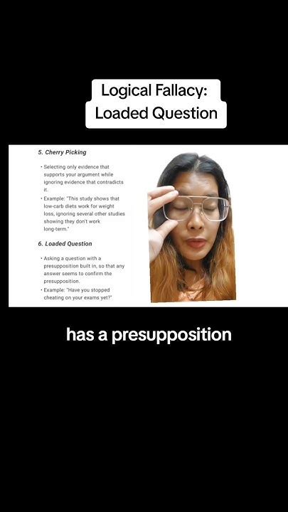 Lesson 168 Logical Fallacy Loaded Question Youtube