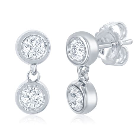 Bezel Set Diamond Earrings Jensen Jewelers