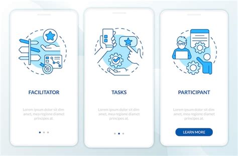 structure de l écran de l application mobile d intégration bleue de la