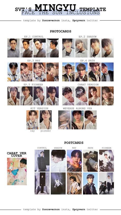 Mingyu Wishlist Face The Sun Mingyu Facing The Sun Photo Card Template
