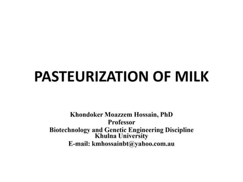 Htst Pasteurization Introduction Working Components Pdf