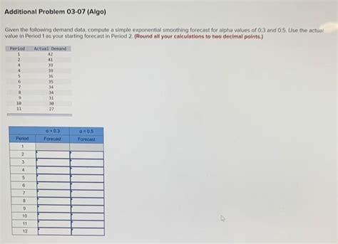 additional problem 03 07 algo given the following