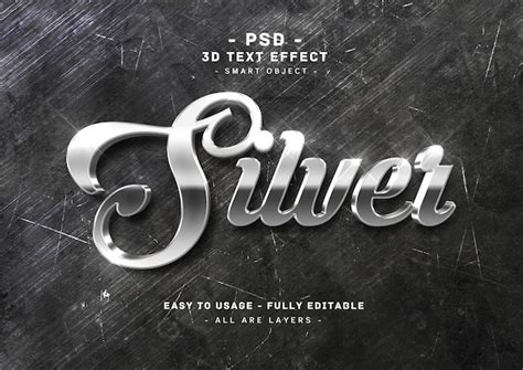 3d Silver Text Effect Premium Ai Generated Psd