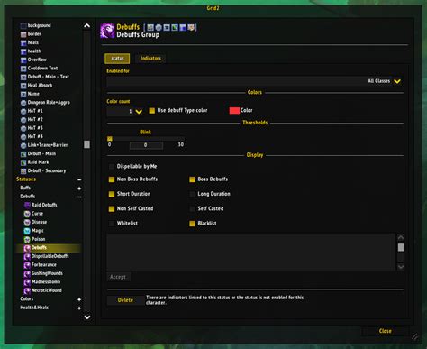 Grid2 Debuff Group Blacklisting Dispellable Debuffs
