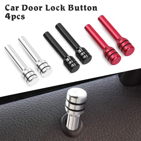4pcs Car Door Lock Knobs Universal Aluminum Car Door Lock Knob Pins
